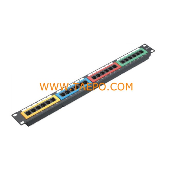 24-port CAT5E patch panel with color label,Patch Panel