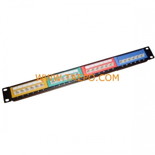 24-port CAT6 UTP patch panel with color label,Patch Panel