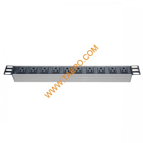 US NEMA5-15R standard 15A 125/250VAC 10 ways 1U PDU - taepo.com